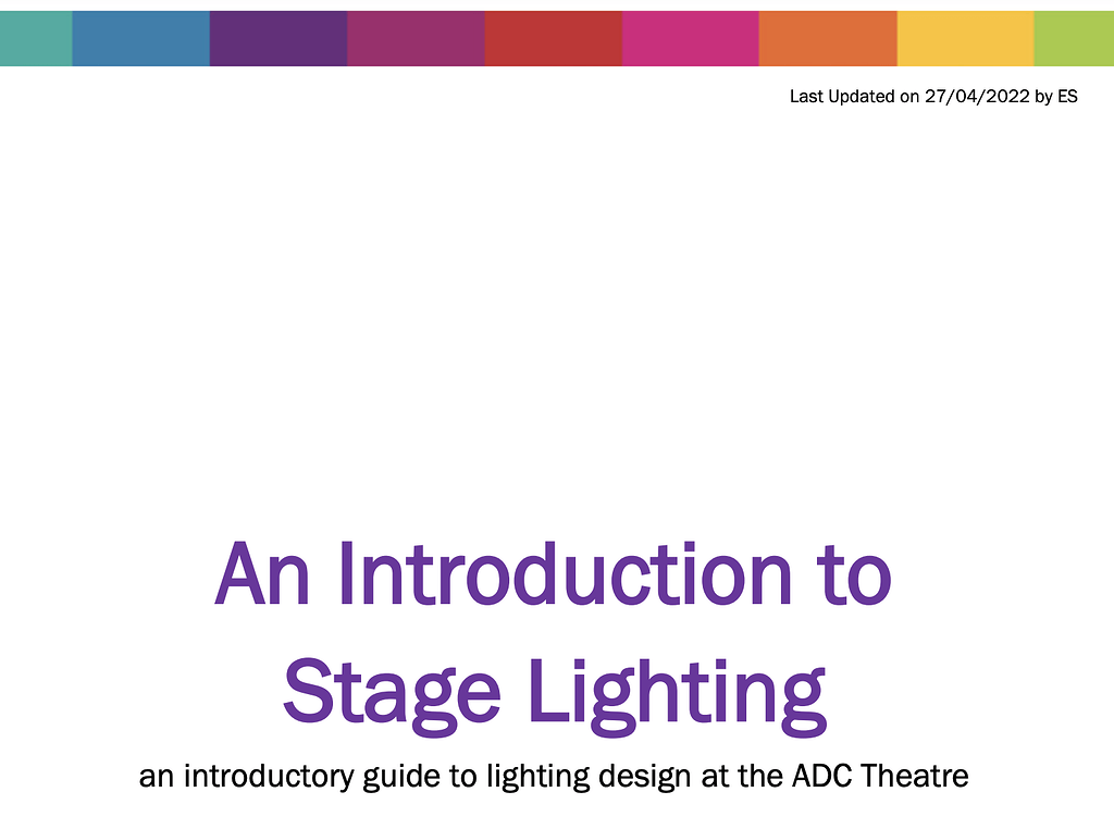 An Introduction to Stage Lighting / Основы освещение на сцене ...
